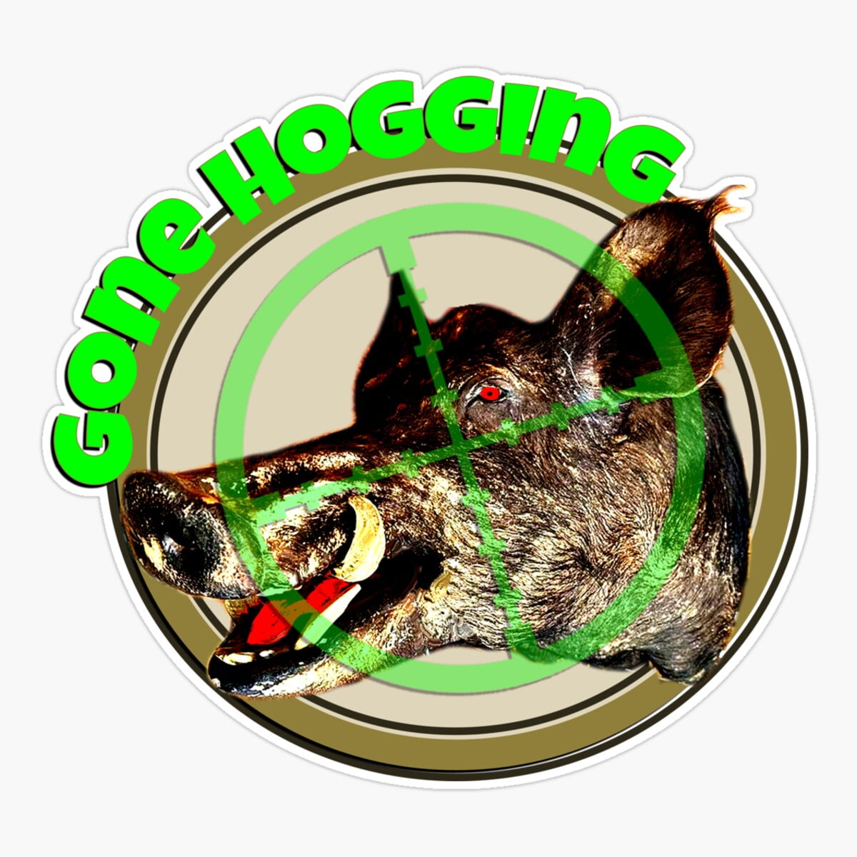 Maneki Wild Hog Hunting, Gone Hogging, Wild Boar Hunter Er, Phone Decal ...