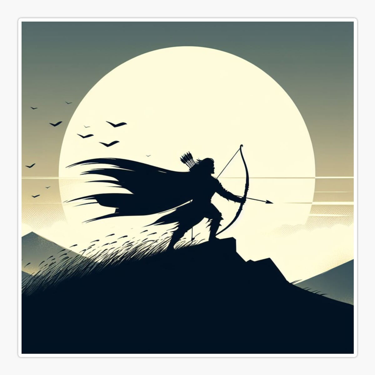 Maneki Wild Hunting Archer er,Phone Decal Water Bottle Stickers Car ...