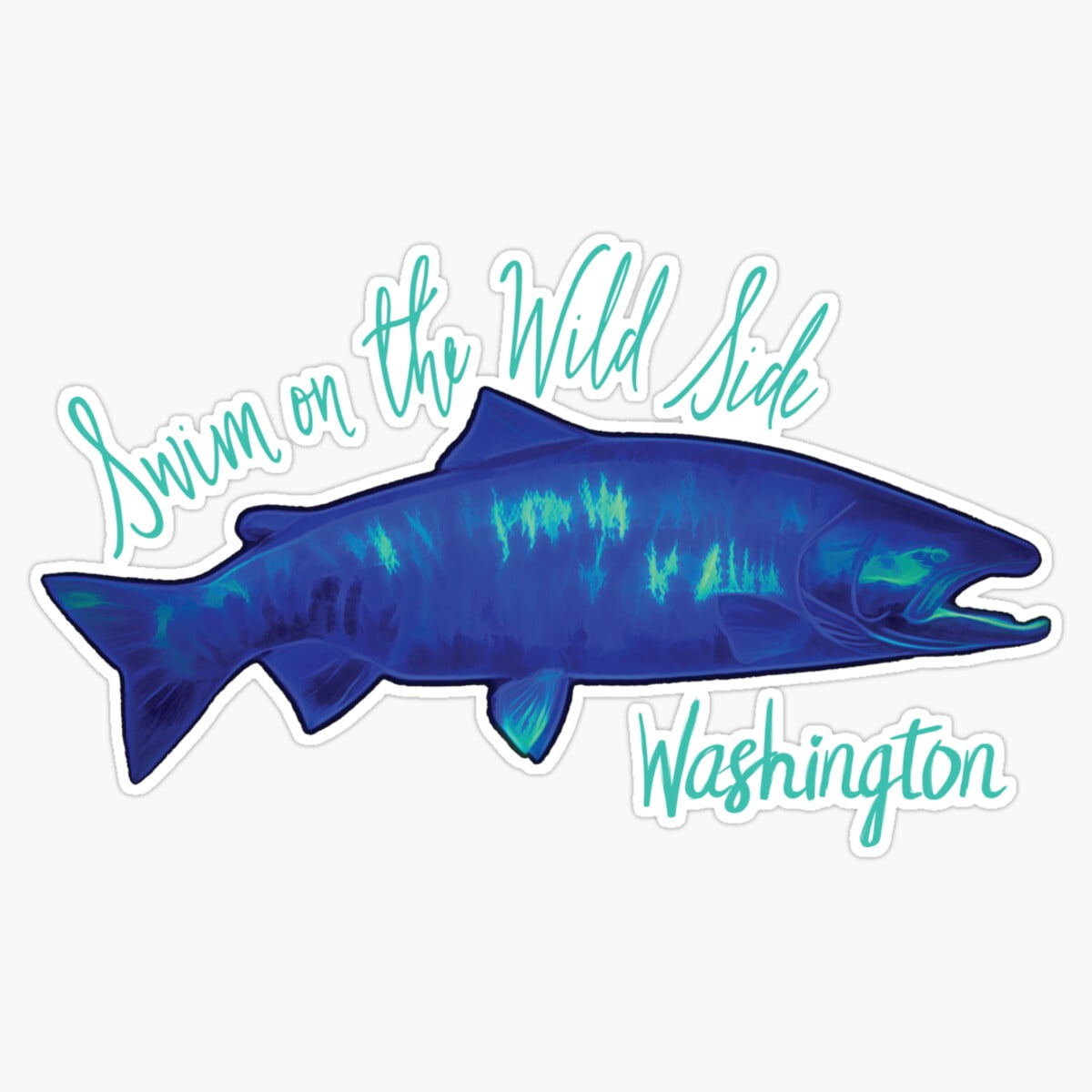 Maneki Wild Salmon In Washington Er, Phone Decal Water Bottle Stickers ...