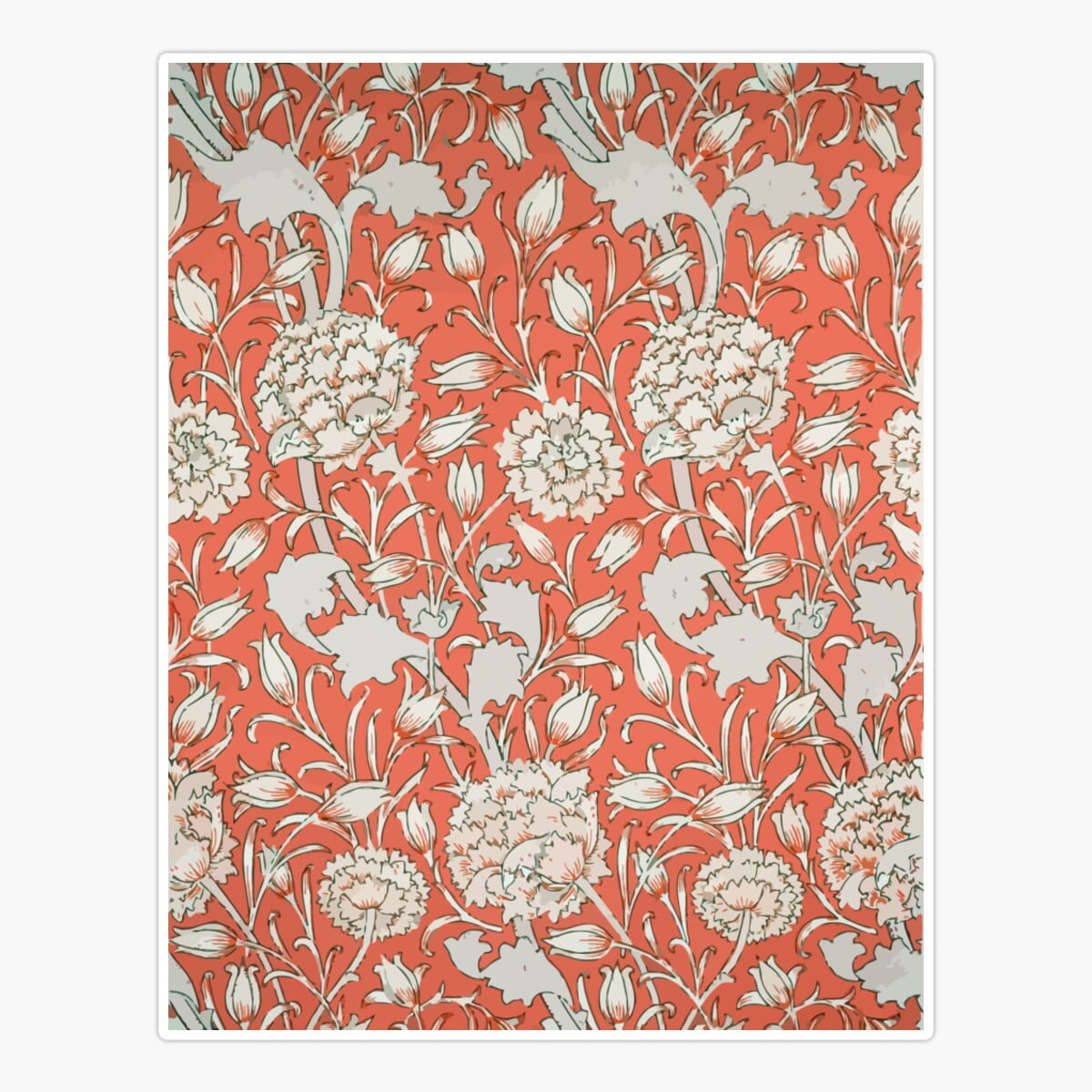 Maneki Wild Tulip By William Morris Sticker, Phone Decal Water Bottle ...