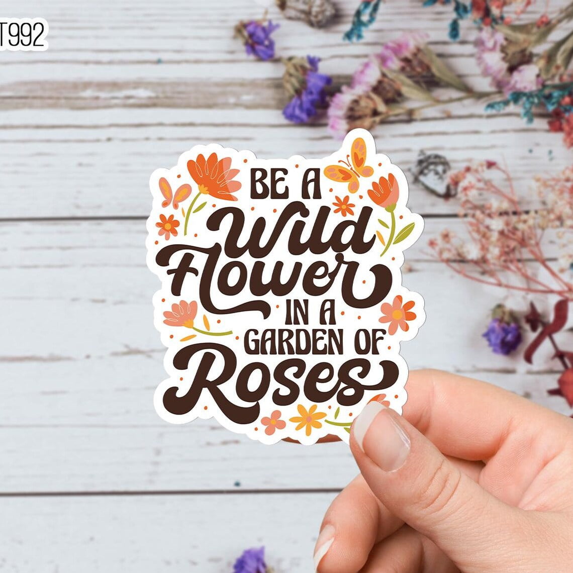 Maneki Be A Wildflower Motivational Cute Er, Spread Positivity, Laptop ...