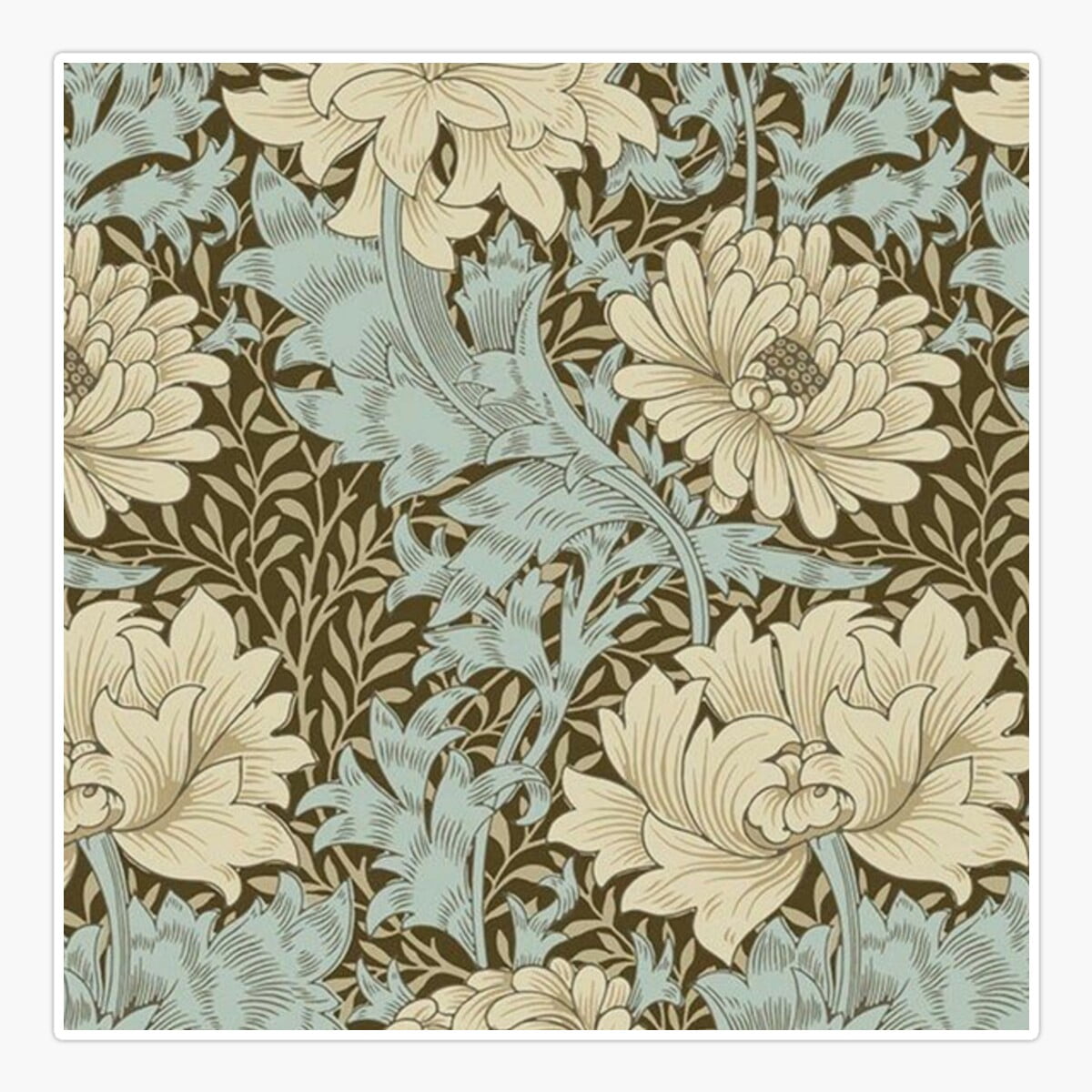 Maneki William Morris Floral Art Sticker, Phone Decal Water Bottle ...