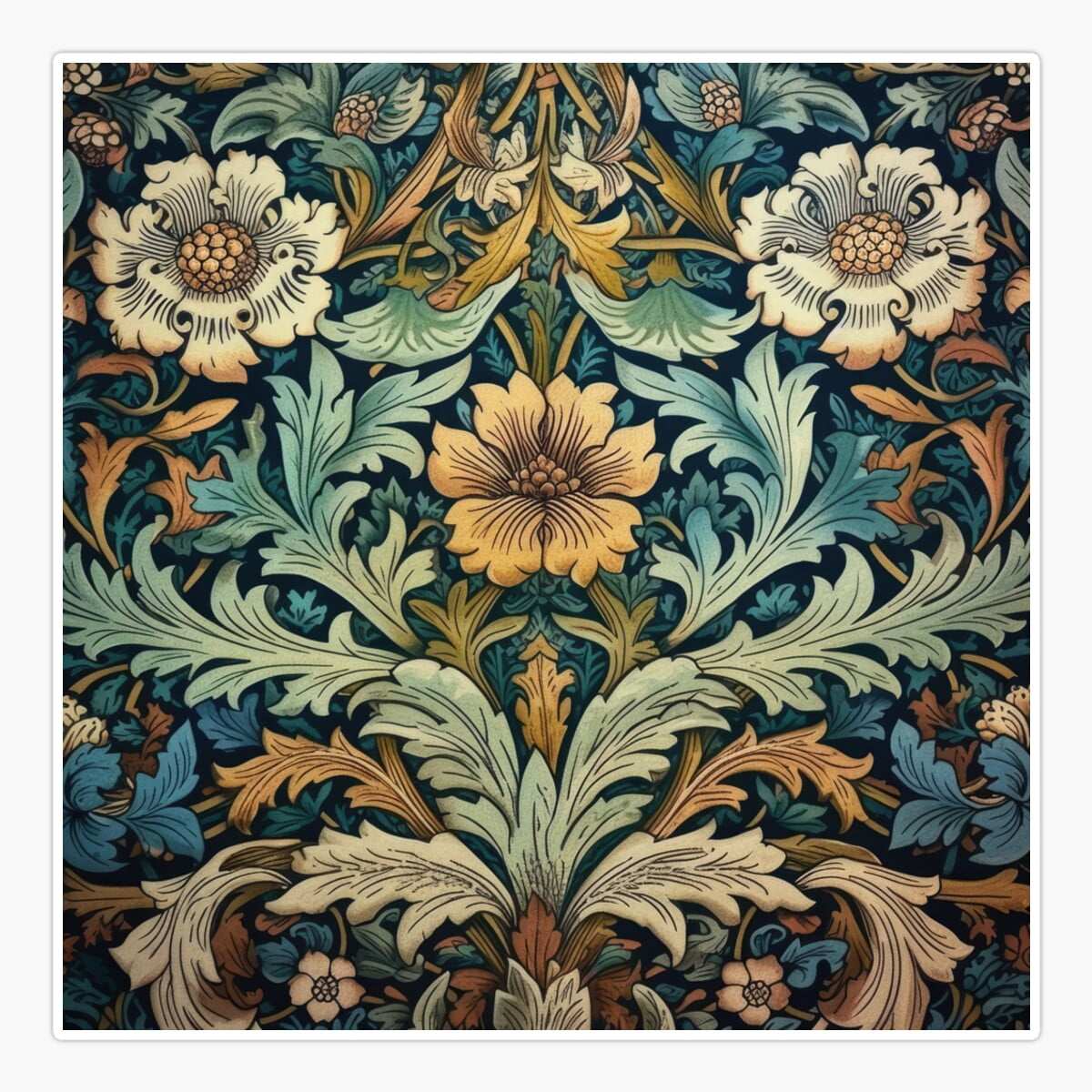 Maneki William Morris Morrisian Botanical Flourish Sticker, Phone Decal ...