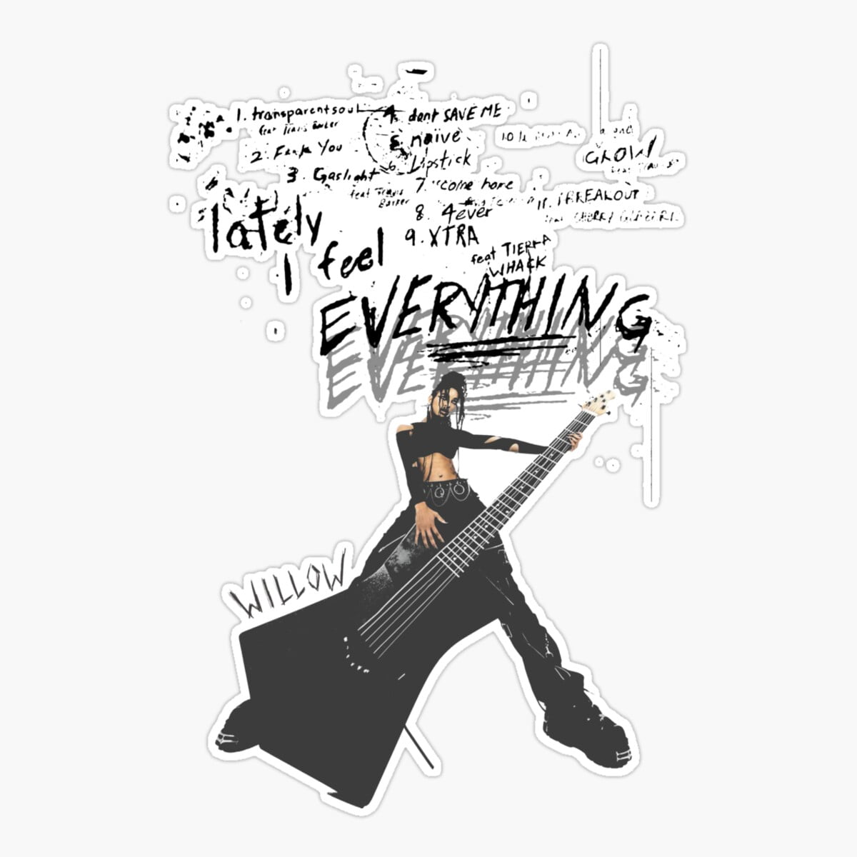 Maneki Willow - Lately I Feel Everything Sticker, Phone Decal Water ...