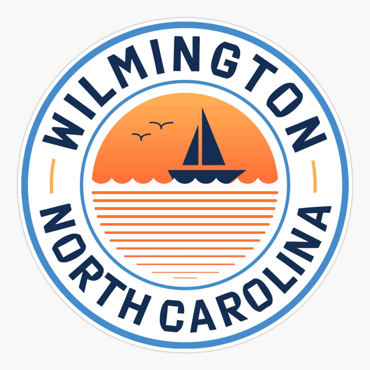 Maneki Wilmington Sunset Sticker, Phone Decal Water Bottle Stickers Car ...