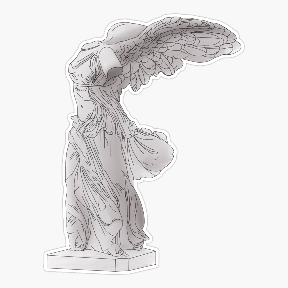 Maneki Winged Victory Of Samothrace / Nike Of Samothrace Sticker, Phone ...
