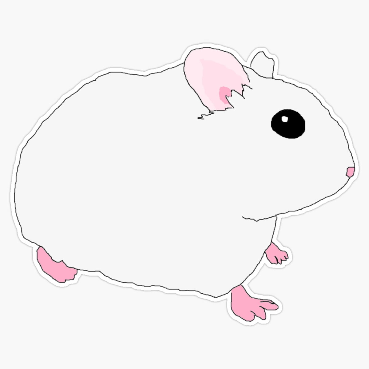 Maneki Winter White Dwarf Hamster Er, Phone Decal Water Bottle Stickers ...