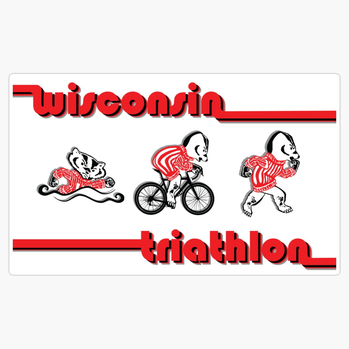 Maneki Wisconsin Triathlon Er (Red And Black) Er, Phone Decal Water ...