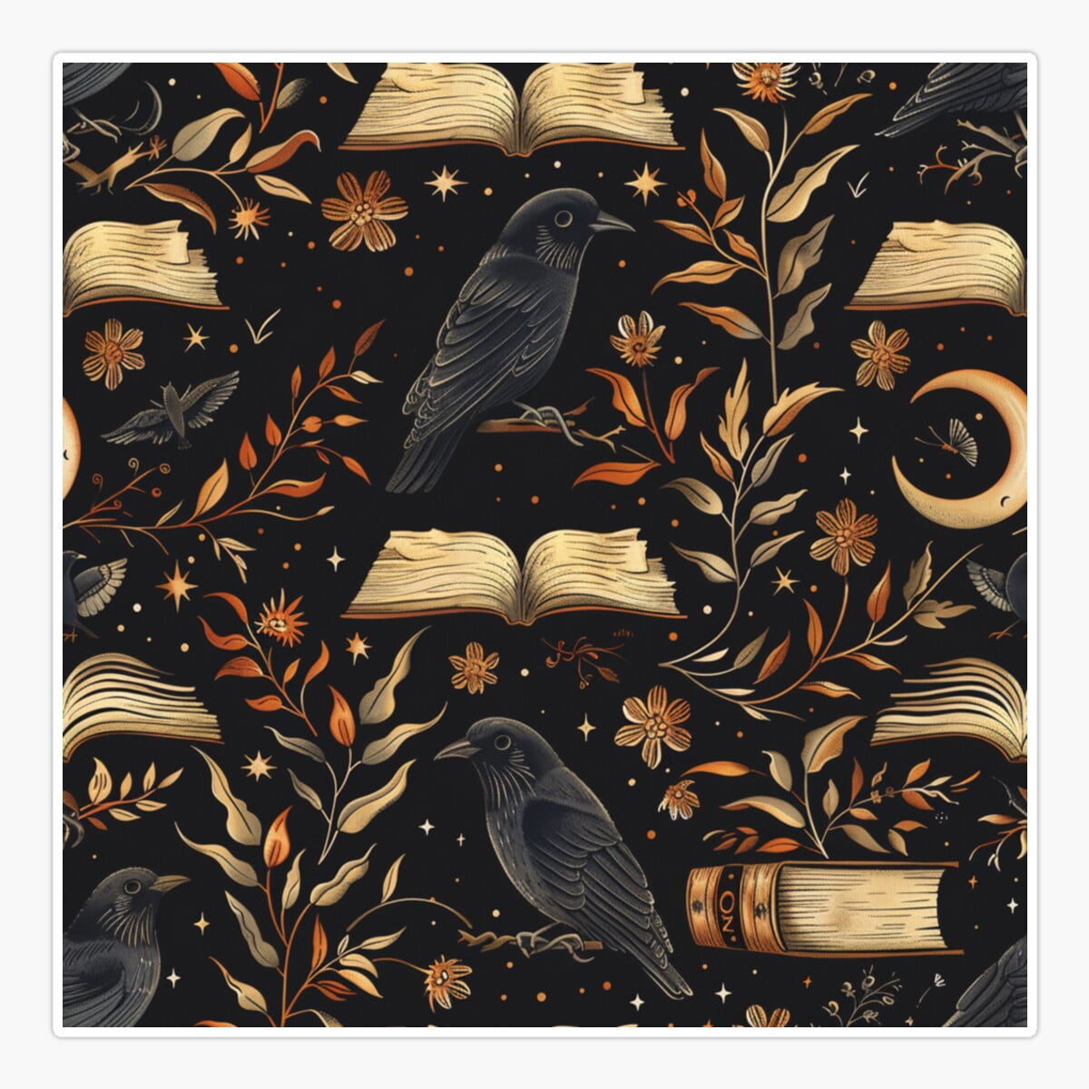 Maneki Wistful Wings Dark Academia Sticker, Phone Decal Water Bottle ...