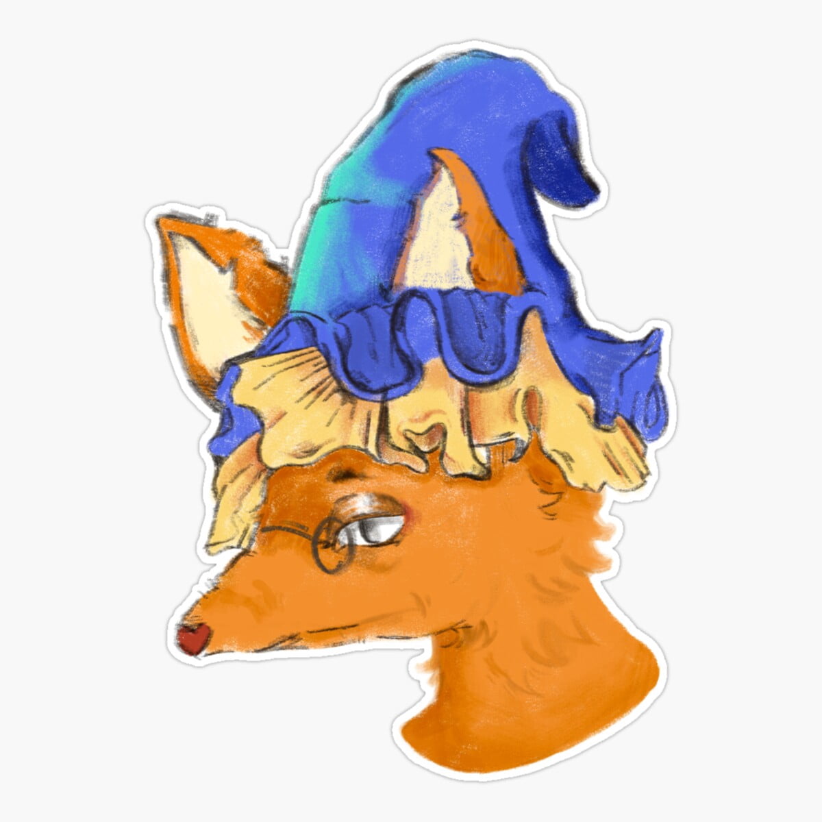 Maneki Witch Fox Sticker, Phone Decal Water Bottle Stickers Car Decals ...