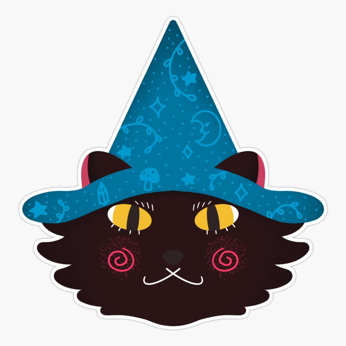 Maneki Witchy Cat Sticker, Phone Decal Water Bottle Stickers Car Decals ...