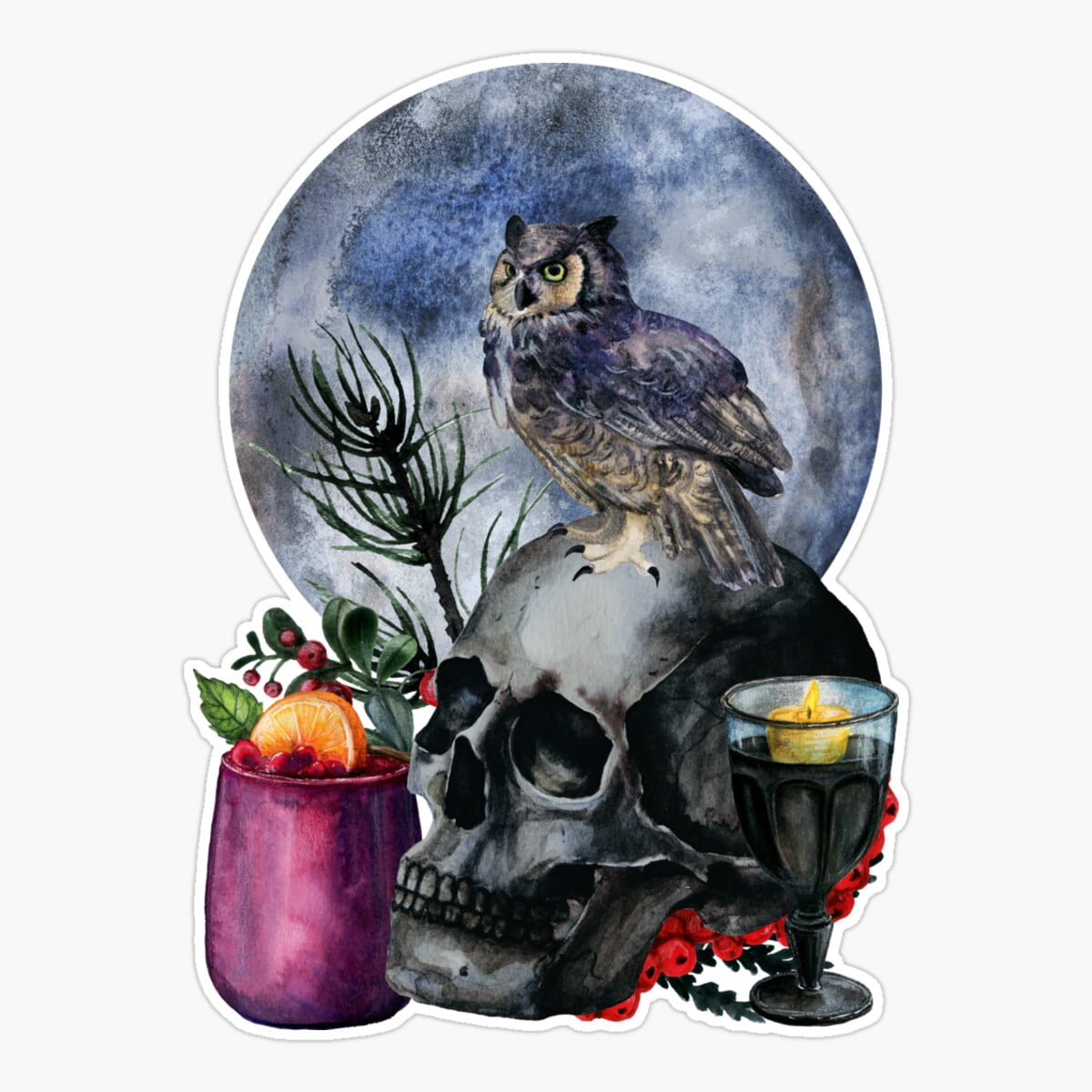 Maneki Witchy Watercolour Art Print | Cottagecore Art | Dark Academia ...