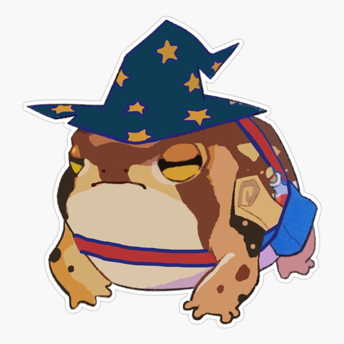 Maneki Wizard Frog Design Sticker, Phone Decal Water Bottle Stickers ...
