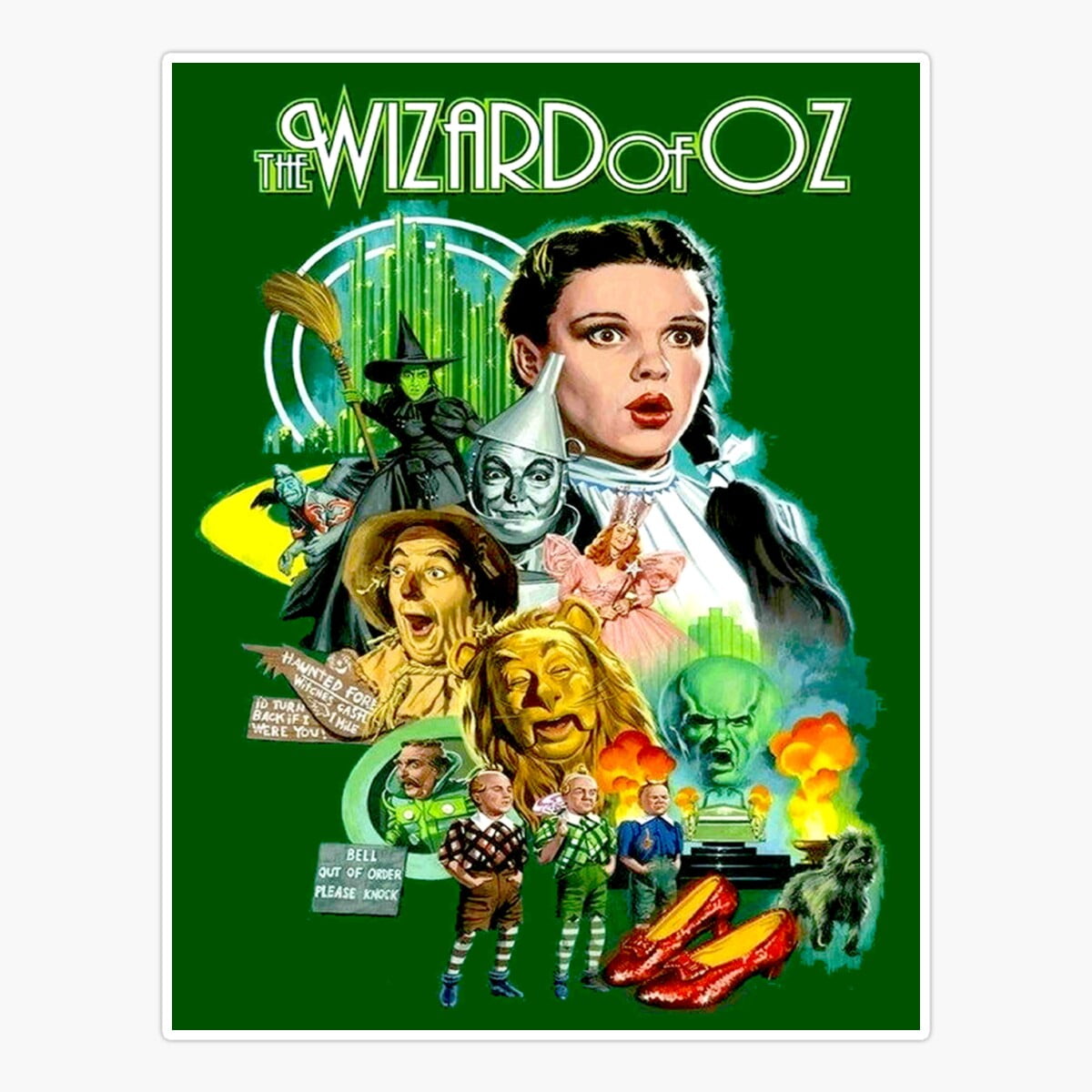 Maneki Wizard Of Oz Vintage Art Print Sticker, Phone Decal Water Bottle ...