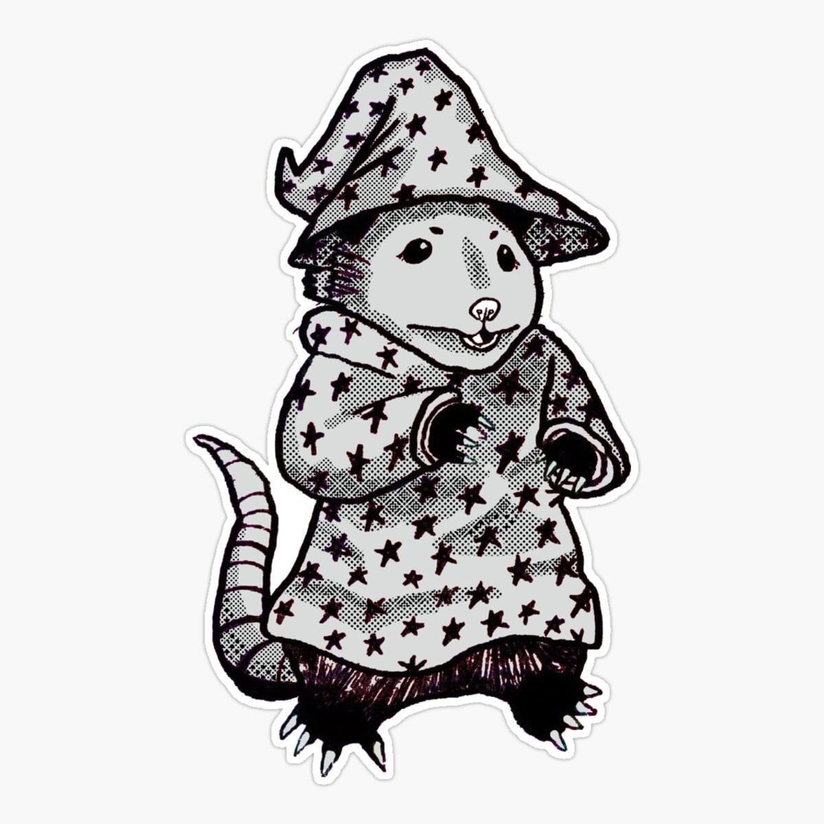 Maneki Wizard Possum Sticker Sticker, Phone Decal Water Bottle Stickers ...