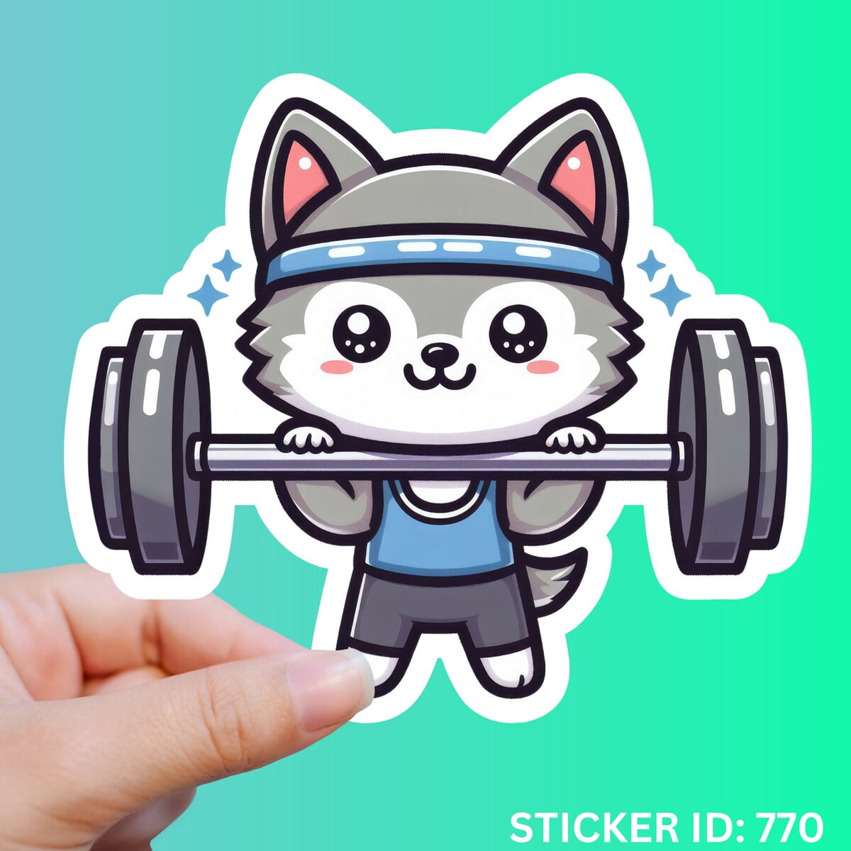 Maneki Wolf Lifting Sticker Gym Sticker Gym Gift Weight Lifting Gym ...