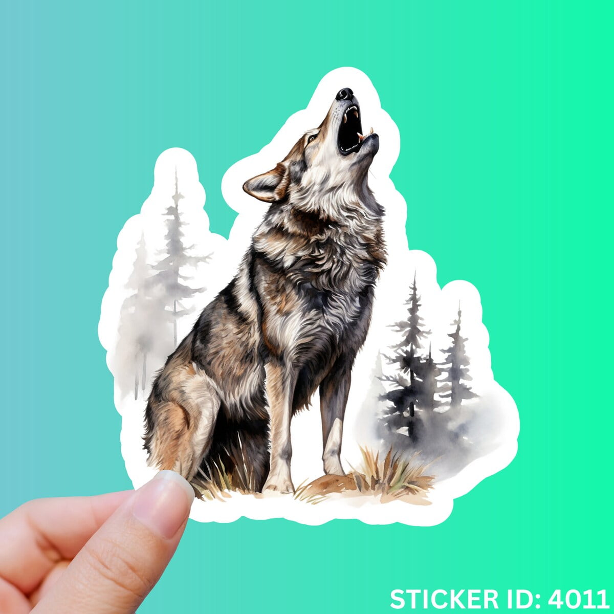 Maneki Wolf Sticker, Werewolf Sticker, Woodland Decal, Wild Animal ...