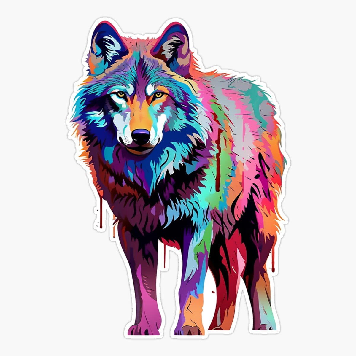 Maneki Wolf | Watercolor | Wild Animal | Animal | Zoo | Wildlife ...