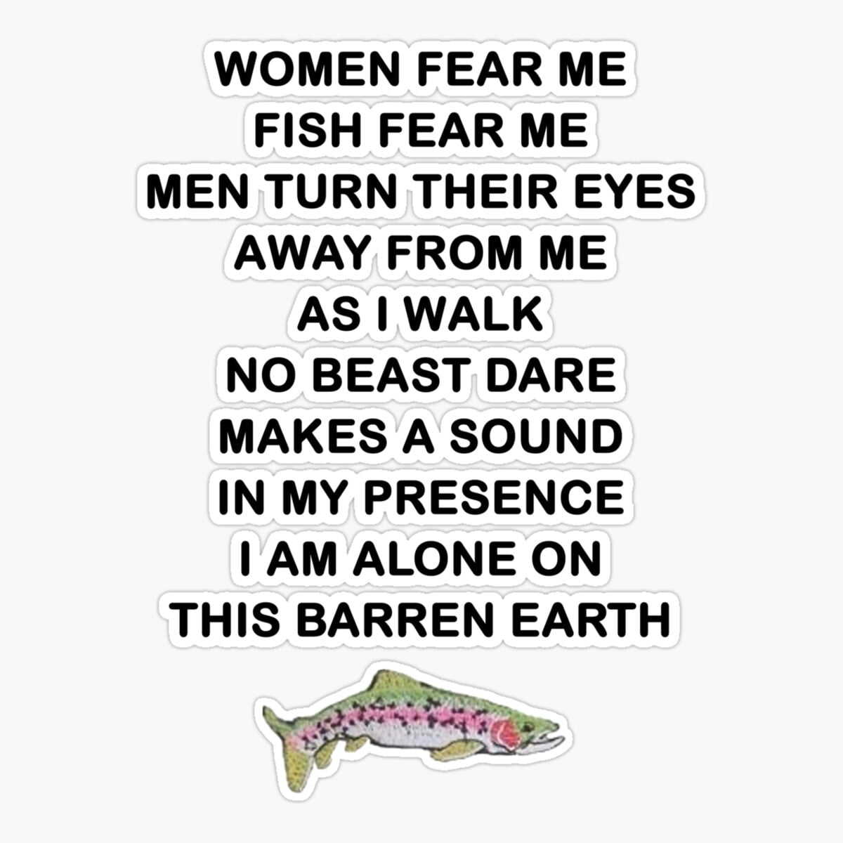 Maneki Women Want Me Fish Fear Me Meme Sticker, Phone Decal Water ...