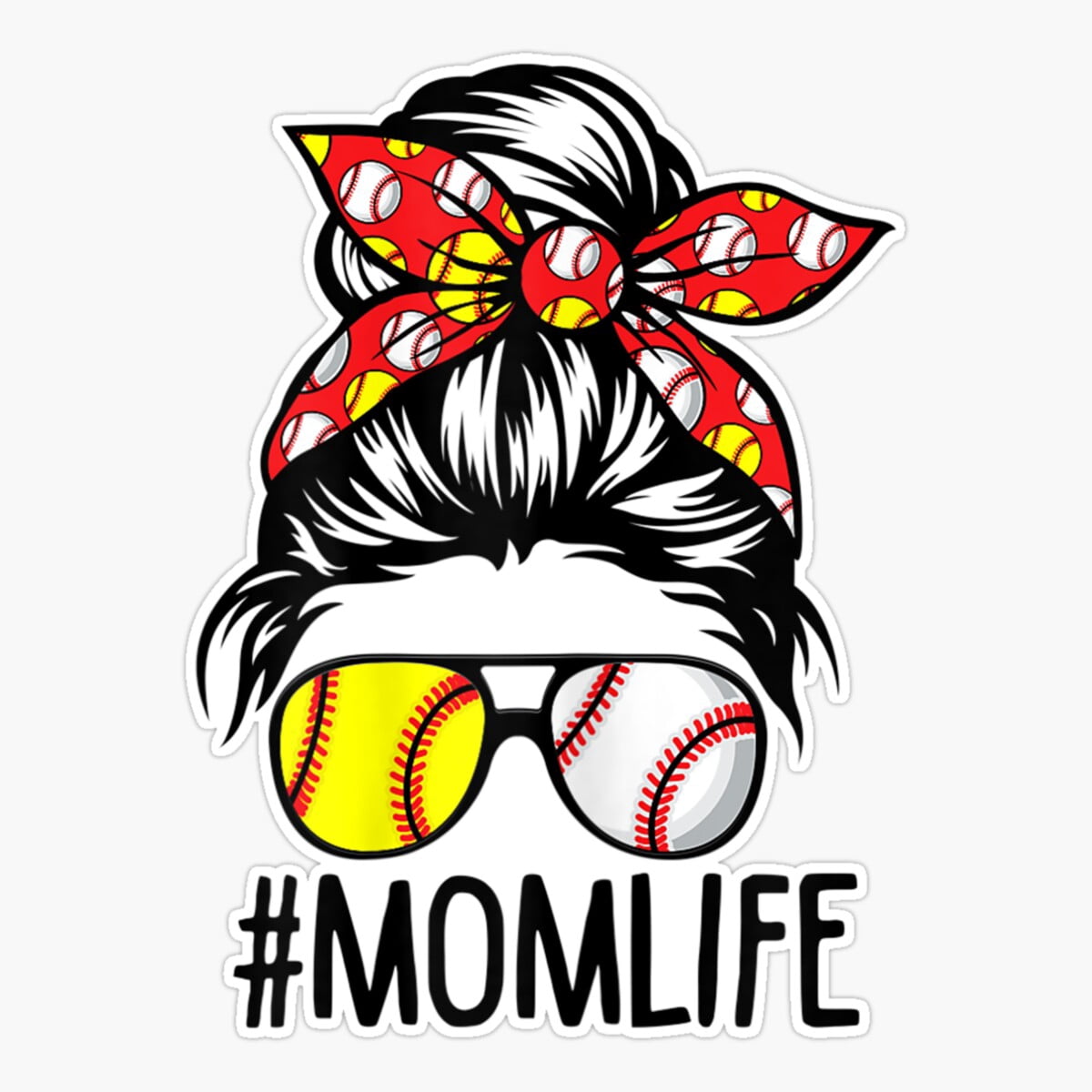 Maneki Womens Dy Mom Life Softball Baseball Mothers Day Messy Bun Er ...
