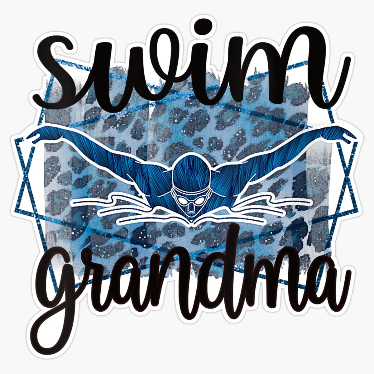 Maneki Womens Swim Grandma Proud Swim Grandmother Of A Swimmer V-Neck ...