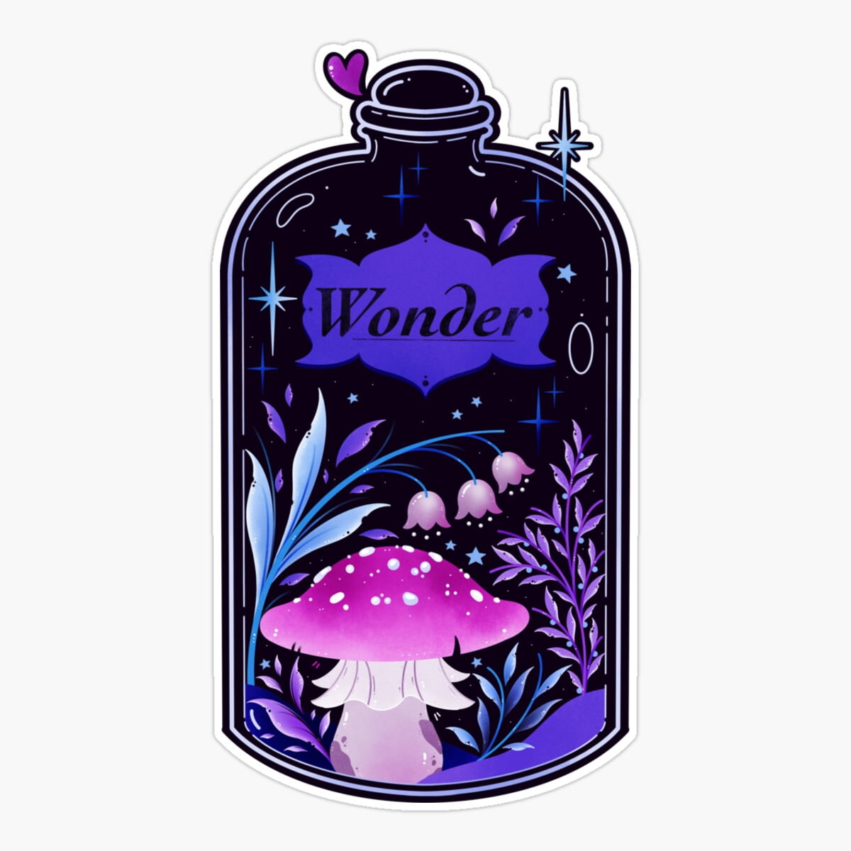 Maneki Wonder Magical Terrarium Sticker, Phone Decal Water Bottle ...