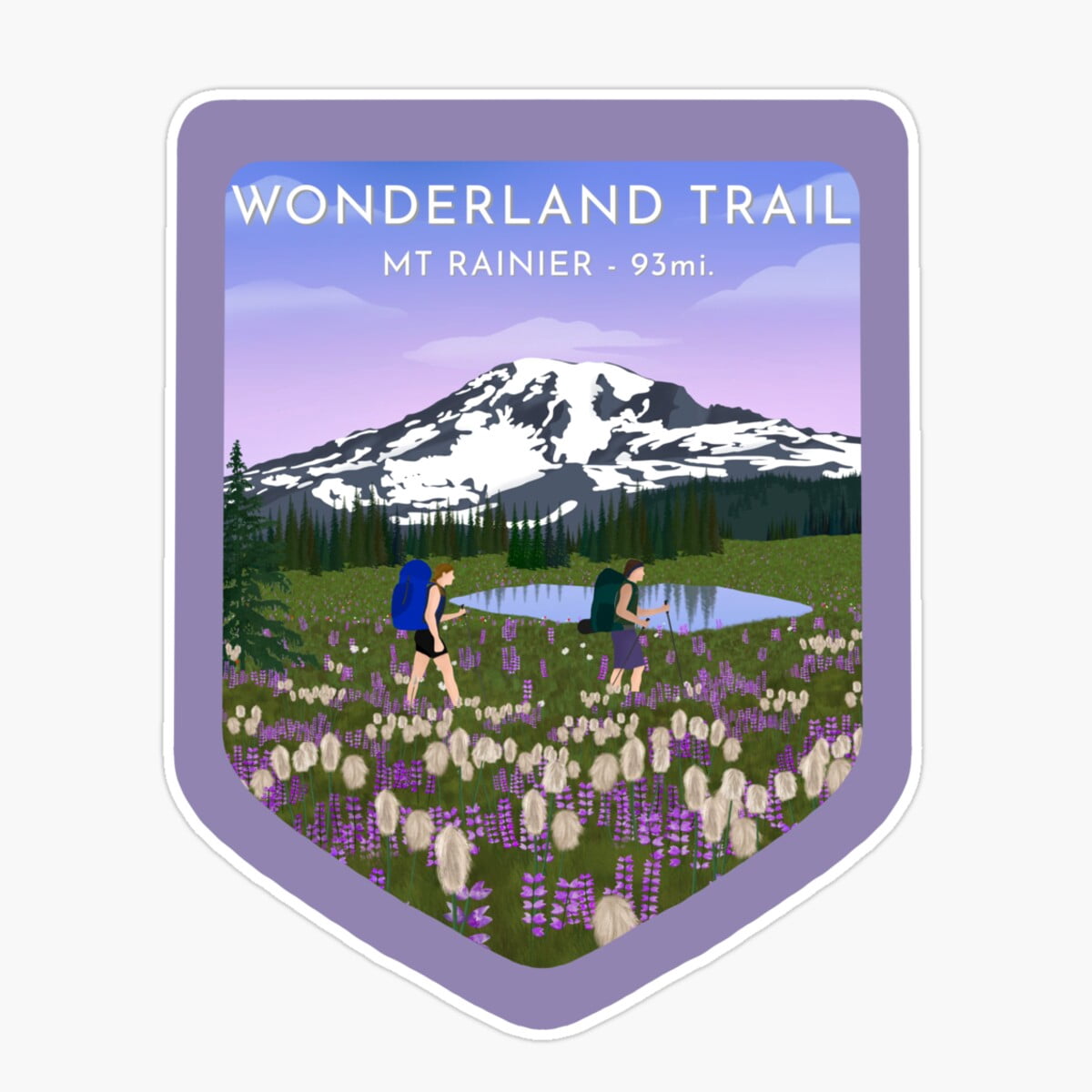 Maneki Wonderland Trail, Mt Rainier Sticker, Phone Decal Water Bottle ...