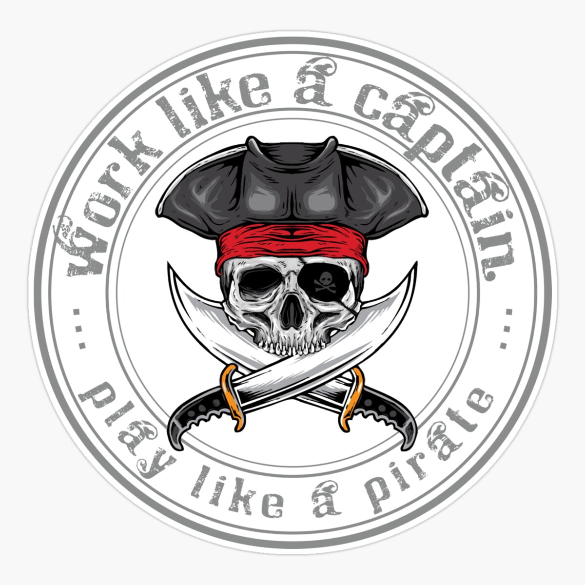 Maneki Work Like A Captain, Play Like A Pirate Er, Phone Decal Water ...