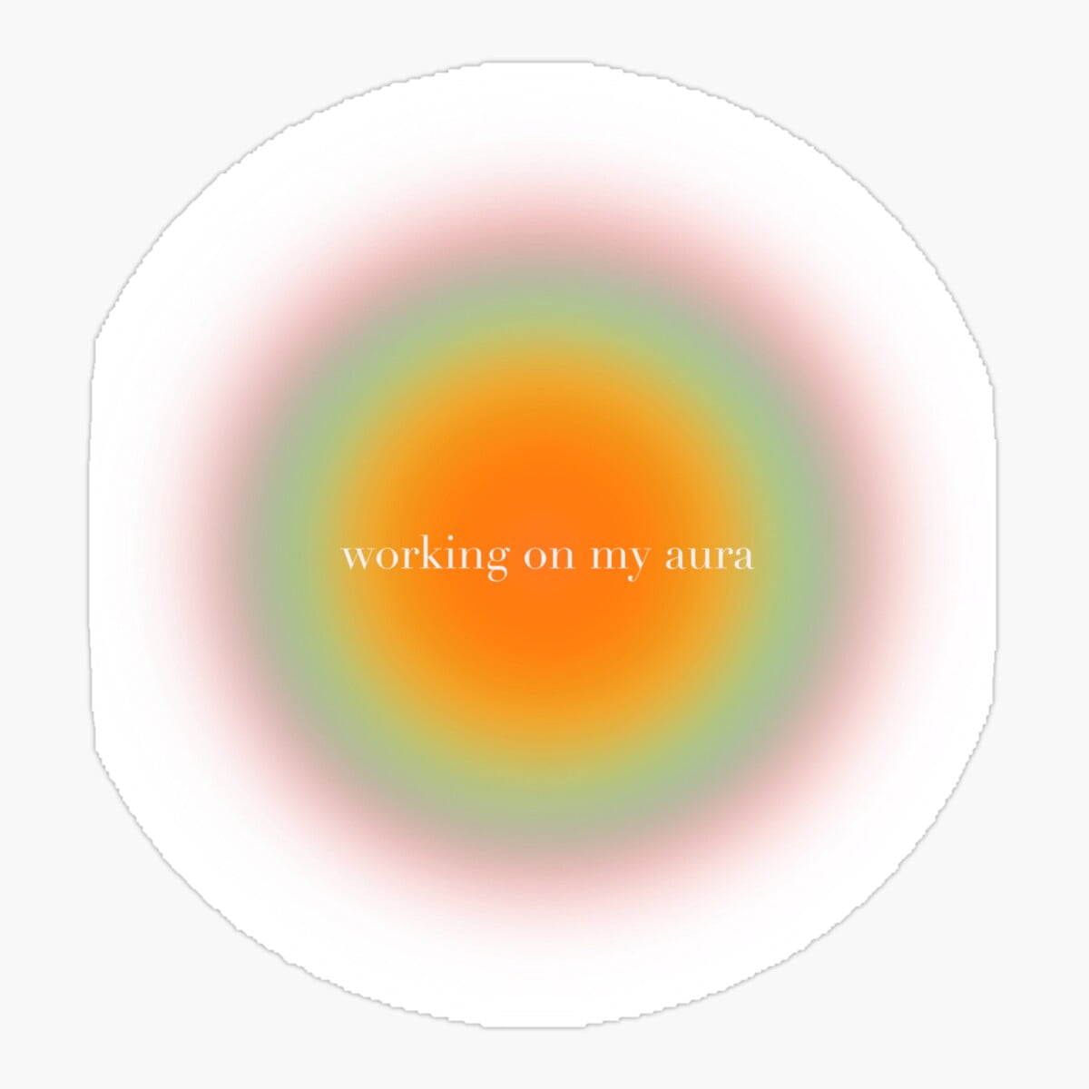 Maneki Working On My Aura Orange Sticker, Phone Decal Water Bottle ...