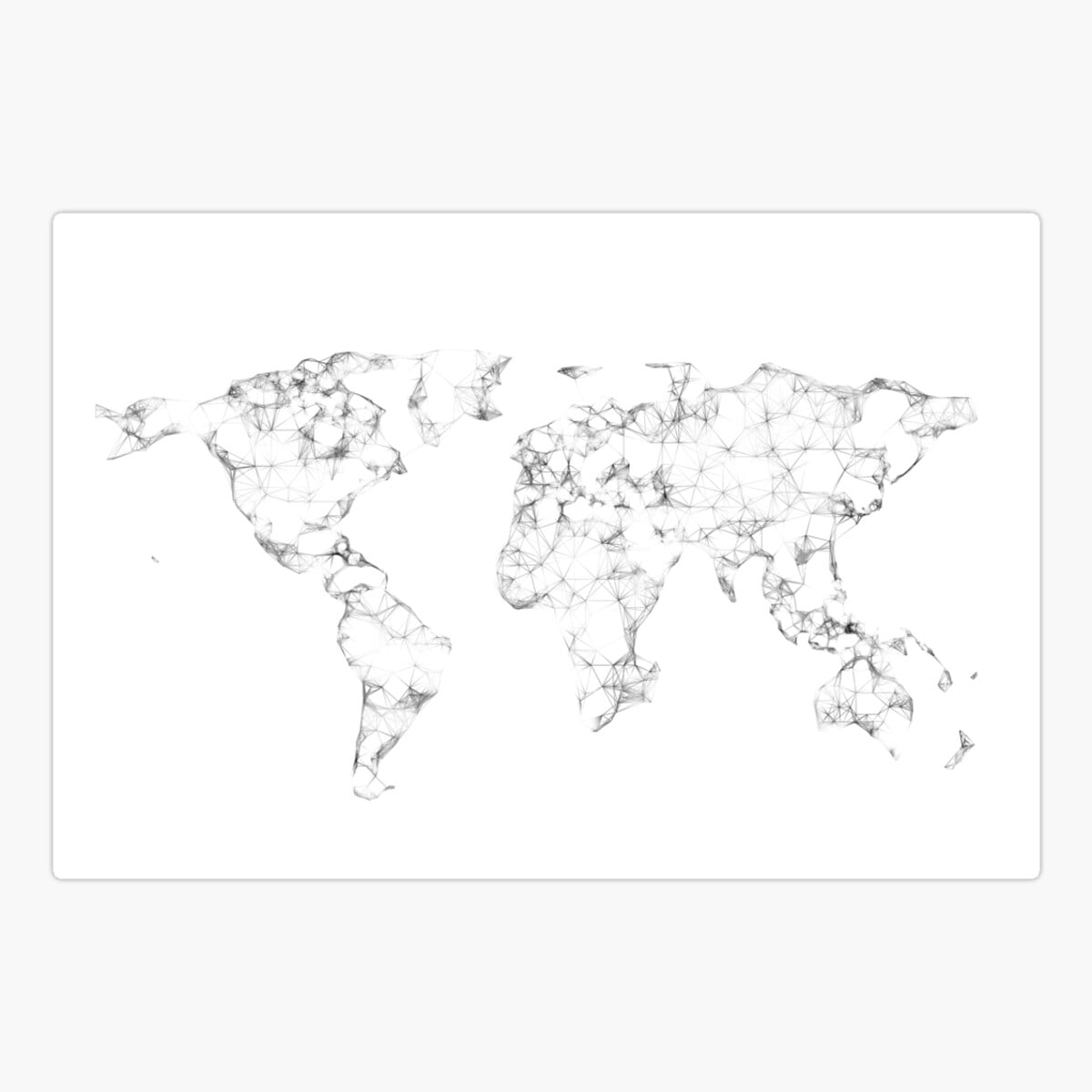 Maneki World Map (017/8057) Sticker, Phone Decal Water Bottle Stickers ...
