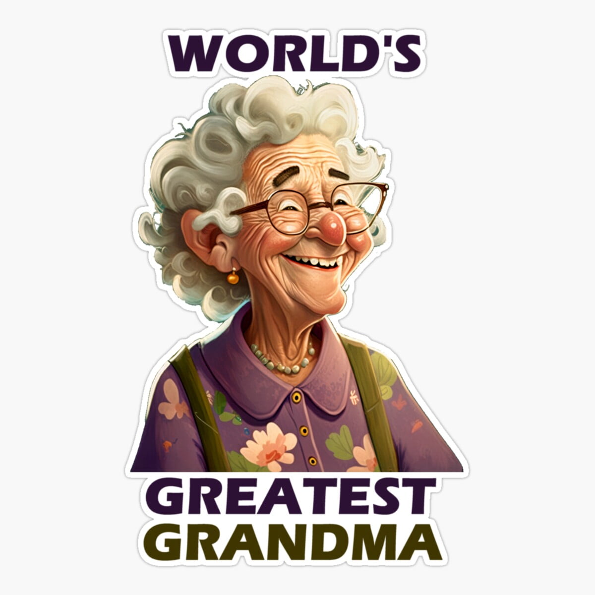Maneki World'S Greatest Grandma Er, Phone Decal Water Bottle Stickers ...