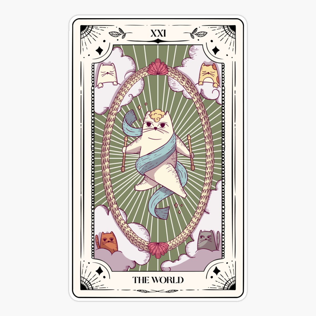 Maneki The World Tarot Card With Cats. Un Illustrated Tarot Cat Lover ...