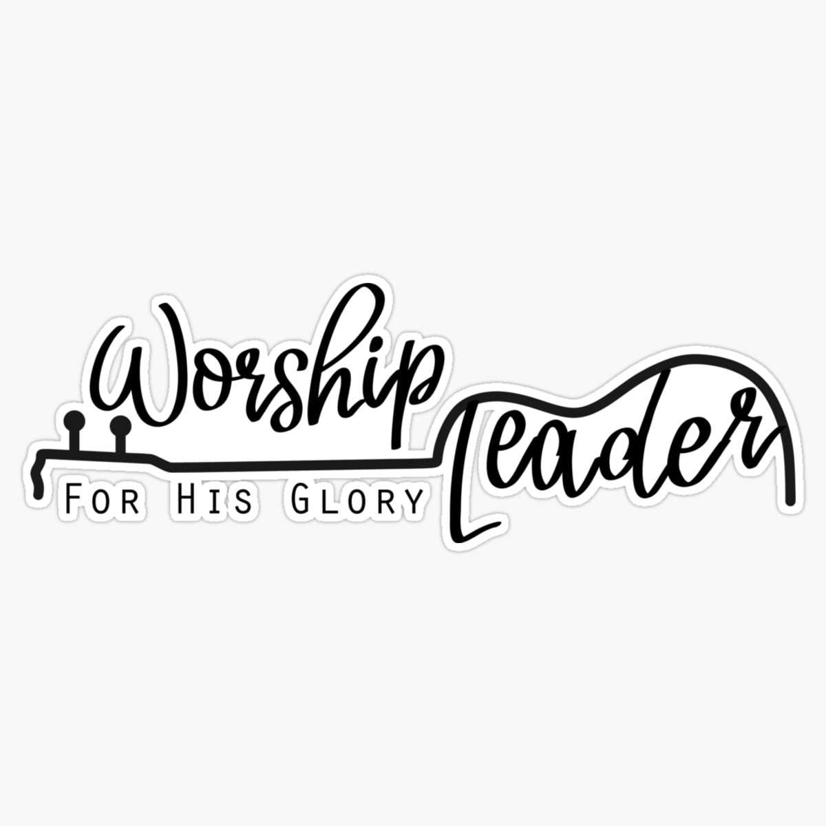 Maneki Worship Leader Guitar Design - For His Glory Er, Phone Decal ...