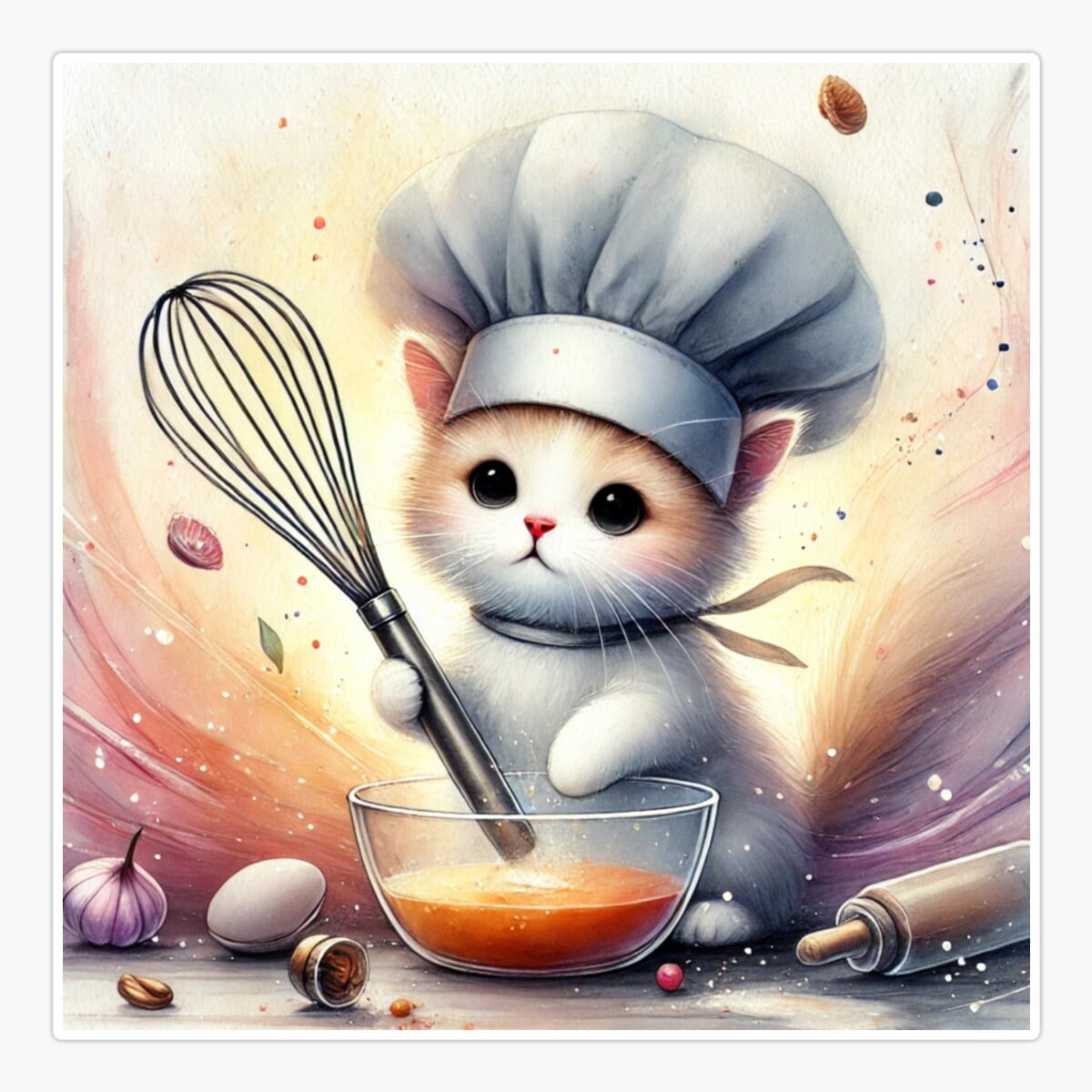 Maneki Would You Like To Cook With This Cat Che? Sticker, Phone Decal ...