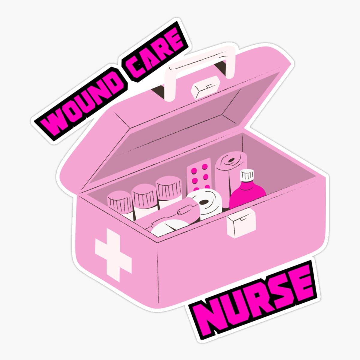 Maneki Wound Care Nurse (Pink) Er, Phone Decal Water Bottle Stickers ...