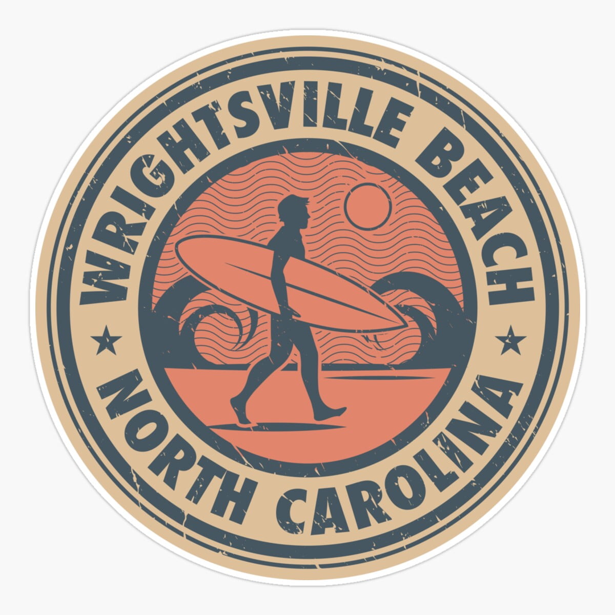 Maneki Wrightsville Beach, North Carolina Sticker, Phone Decal Water ...