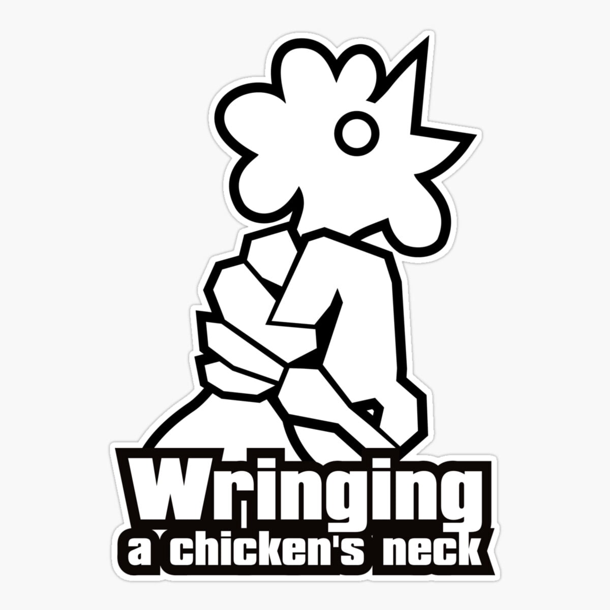 Maneki Wringing A Chicken'S Neck Sticker, Phone Decal Water Bottle ...