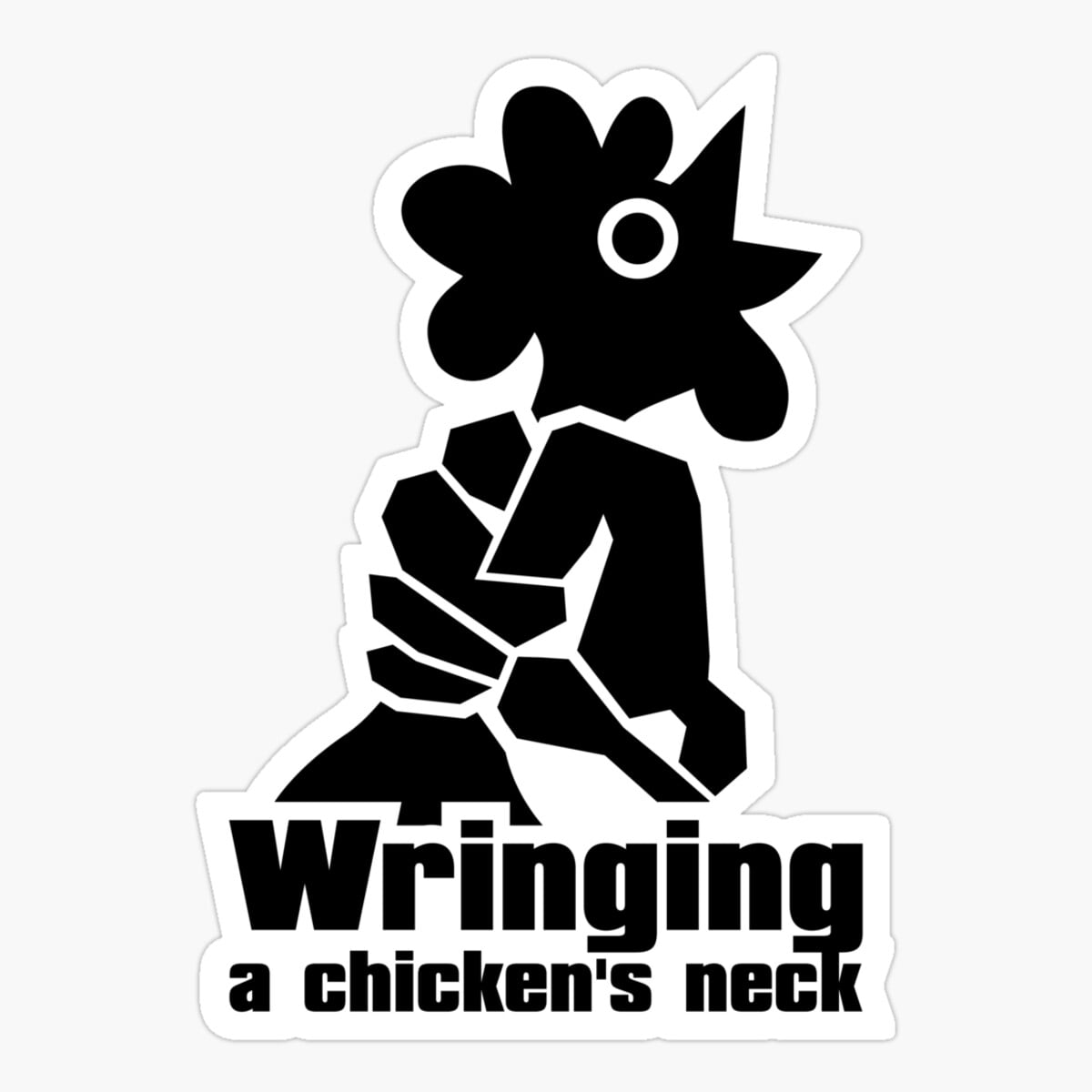 Maneki Wringing A Chicken'S Neck Sticker, Phone Decal Water Bottle ...