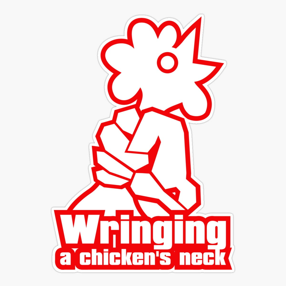 Maneki Wringing A Chicken'S Neck Sticker, Phone Decal Water Bottle ...