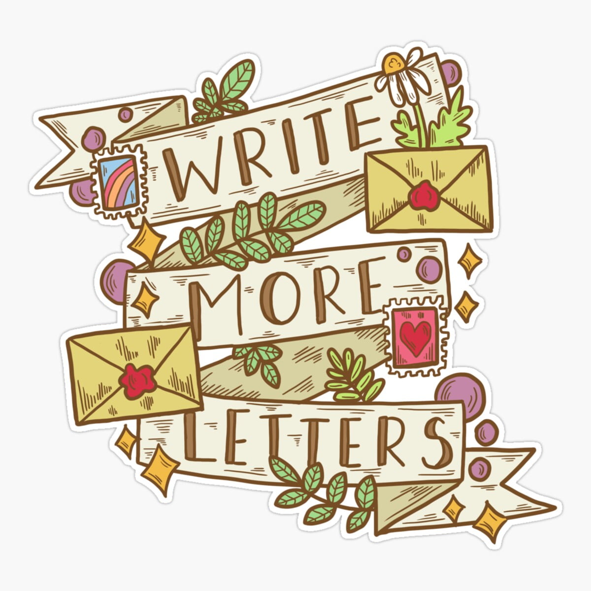 Maneki Write More Letters - Penpal Community Sticker, Phone Decal Water ...