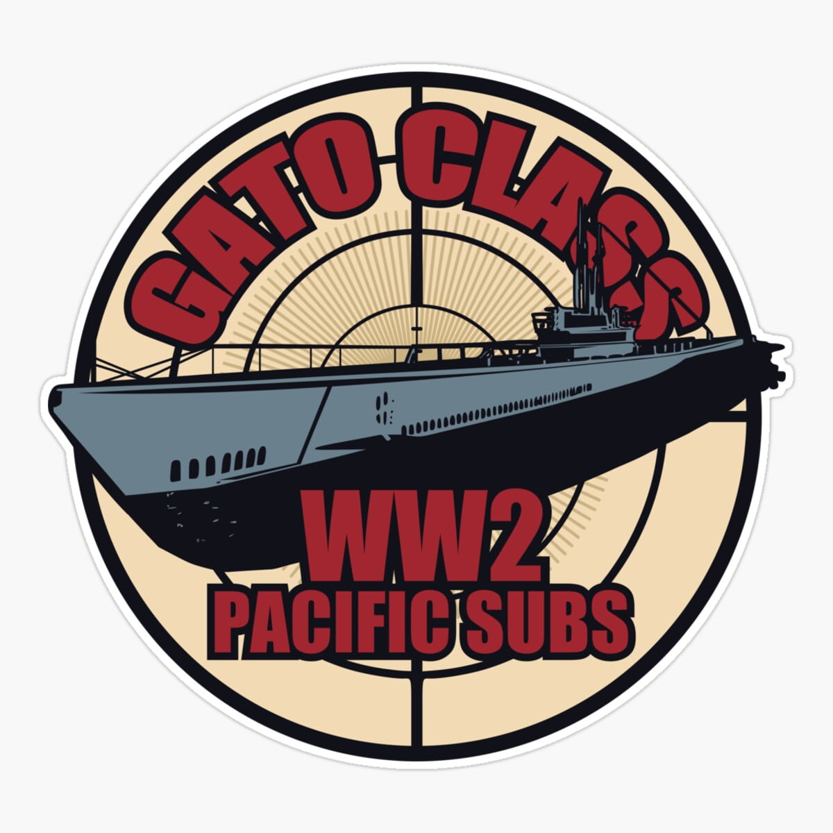 Maneki Ww2 Gato Cl Submarine Patch Er, Phone Decal Water Bottle ...