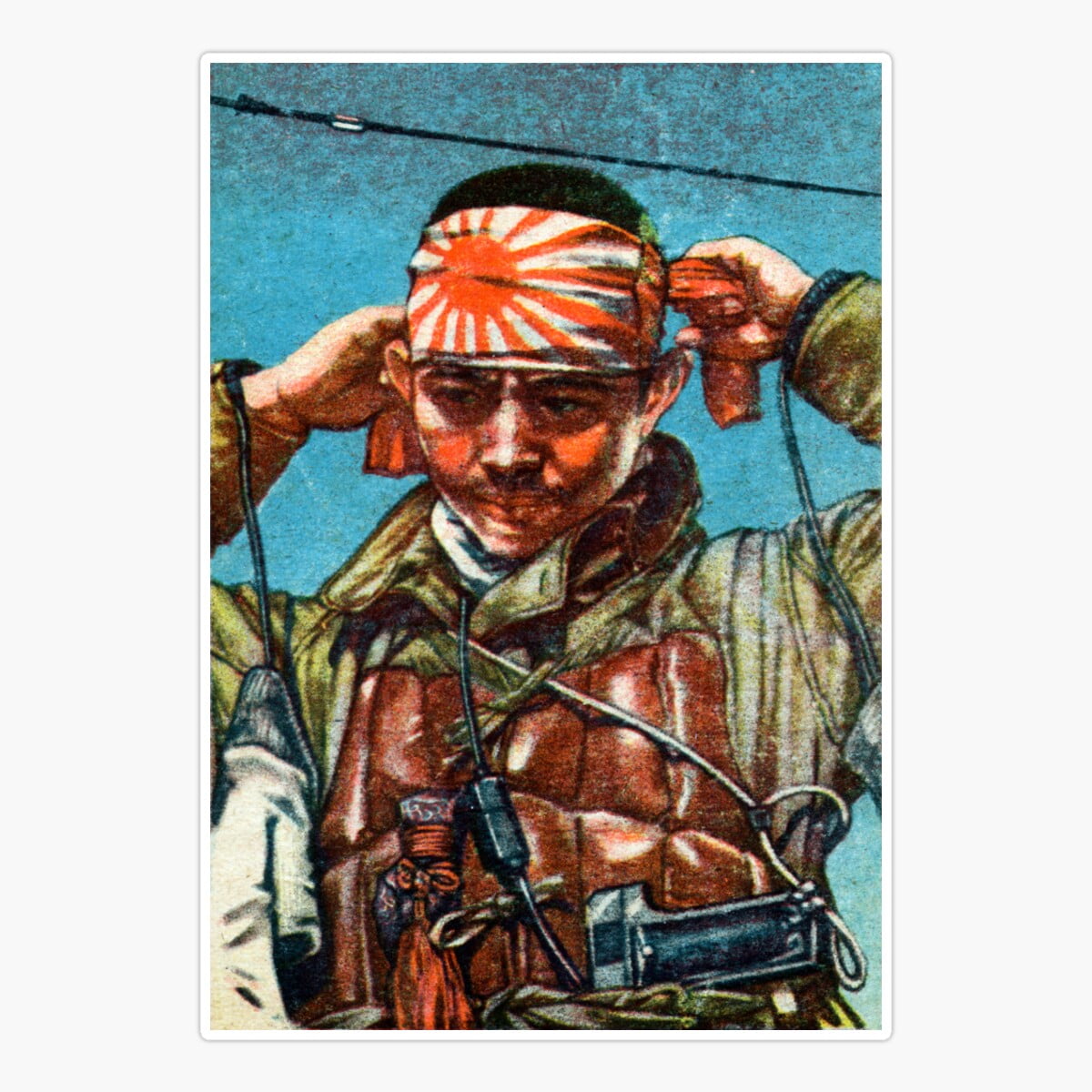 Maneki Wwii Japanese Kamikaze Sticker, Phone Decal Water Bottle ...