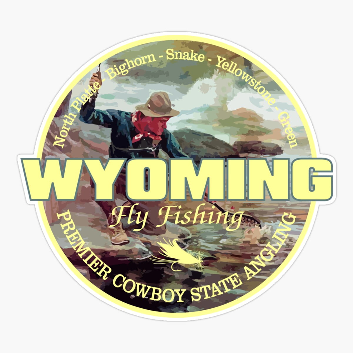 Maneki Wyoming Ly Ishing (Sh) Er, Phone Decal Water Bottle Stickers Car Decals, Funny Birthday ...