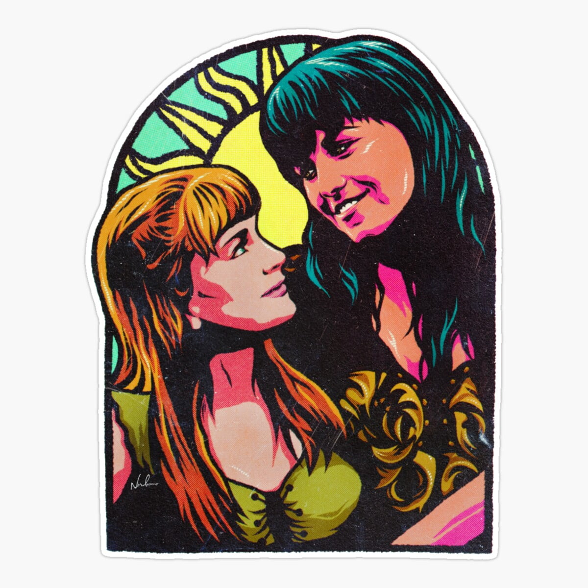 Maneki Xena X Gabrielle Er, Phone Decal Water Bottle Stickers Car ...