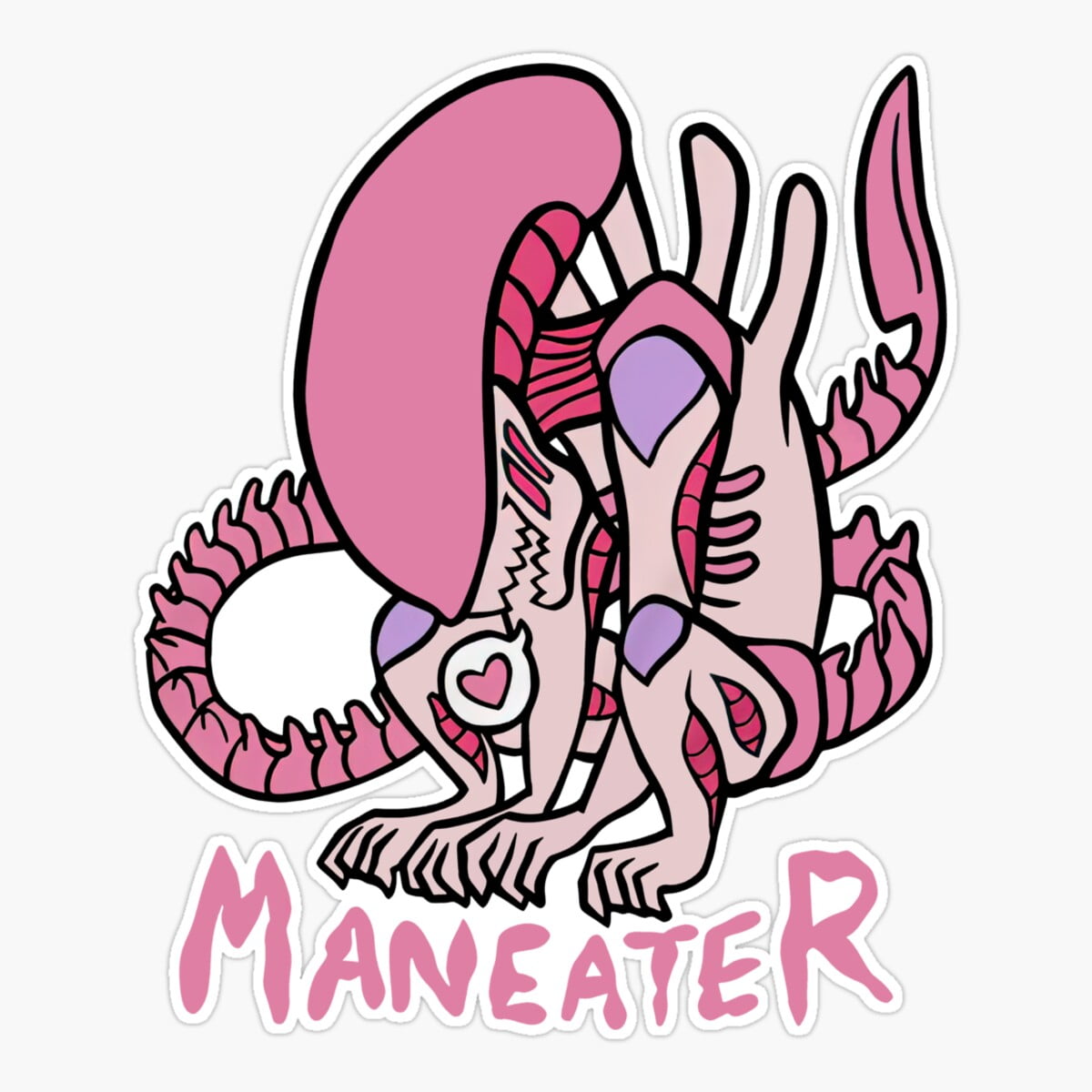 Maneki Xenomorph Alien, Xenomorph Art Sticker, Phone Decal Water Bottle ...