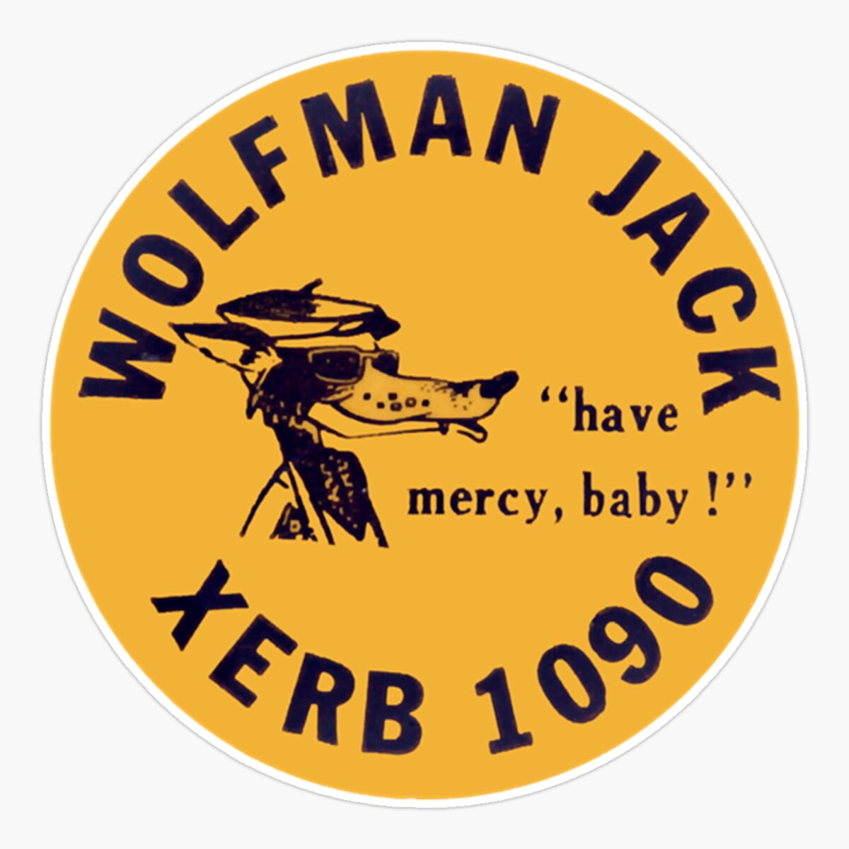 Maneki Xerb Radio Wolfman Jack Sticker, Phone Decal Water Bottle ...