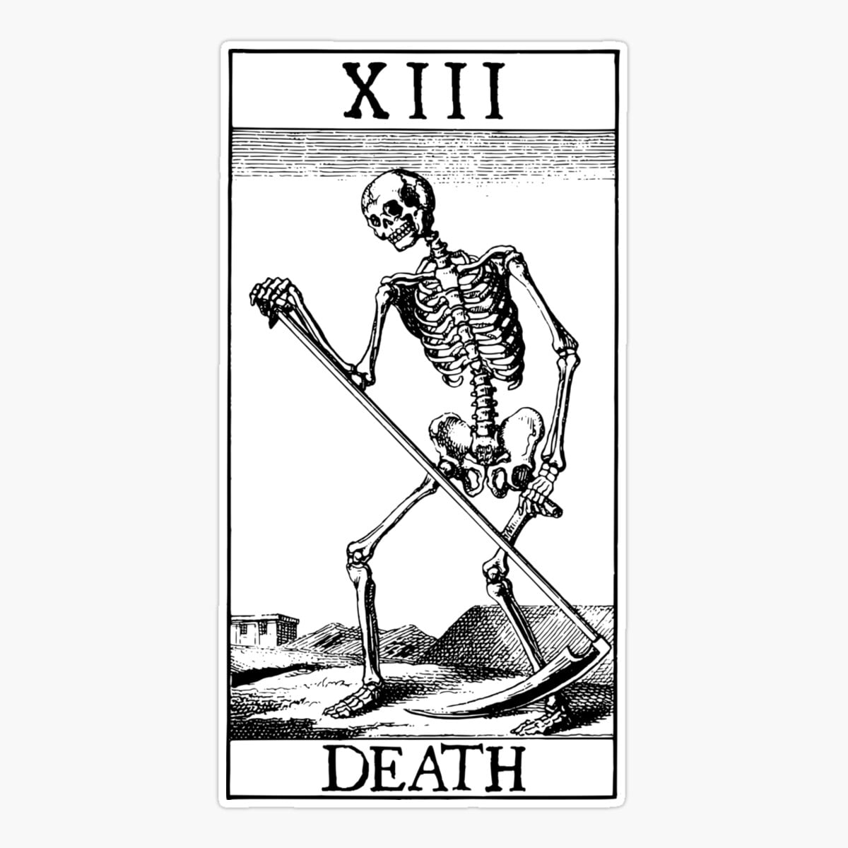 Maneki Xiii Death: Vintage Black & White Tarot Card Rom A 19Th Century ...