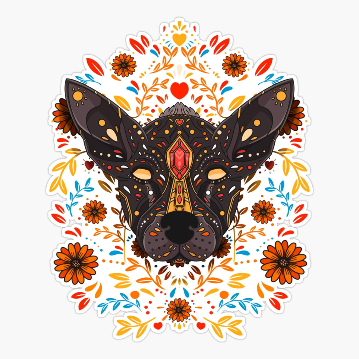 Maneki Xoloitzcuintli Mexican Dog Hairless Dog Sticker, Phone Decal ...