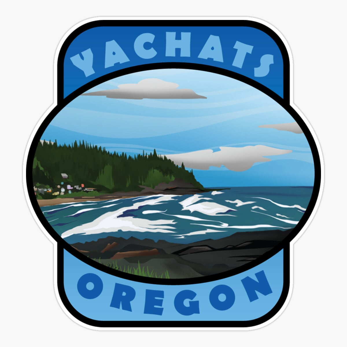 Maneki Yachats, Oregon - Project 101 Sticker, Phone Decal Water Bottle ...
