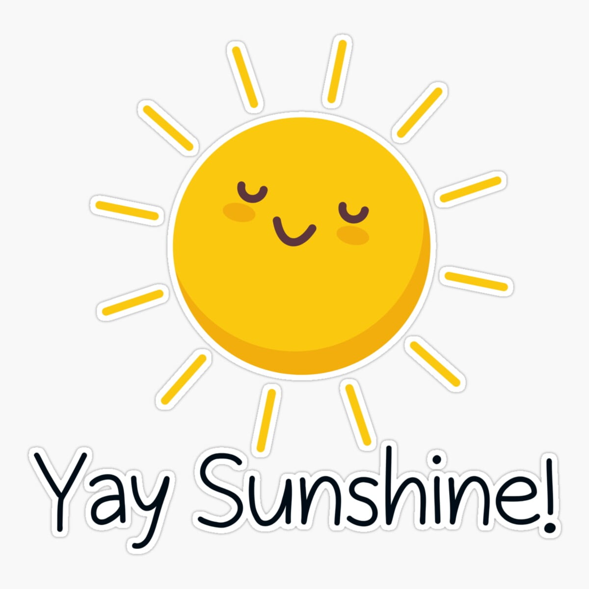 Maneki Yay Sunshine Sun Sticker, Phone Decal Water Bottle Stickers Car ...